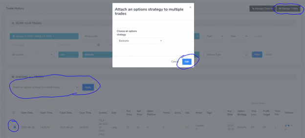 Options trading journal | Trademetria